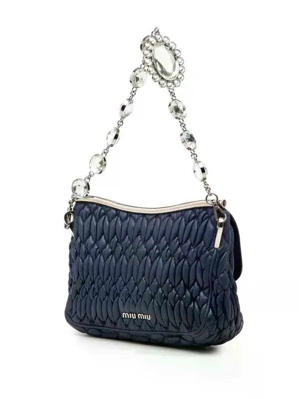 Miu Miu Matelasse Nappa Crystal Frame Flap Satchel