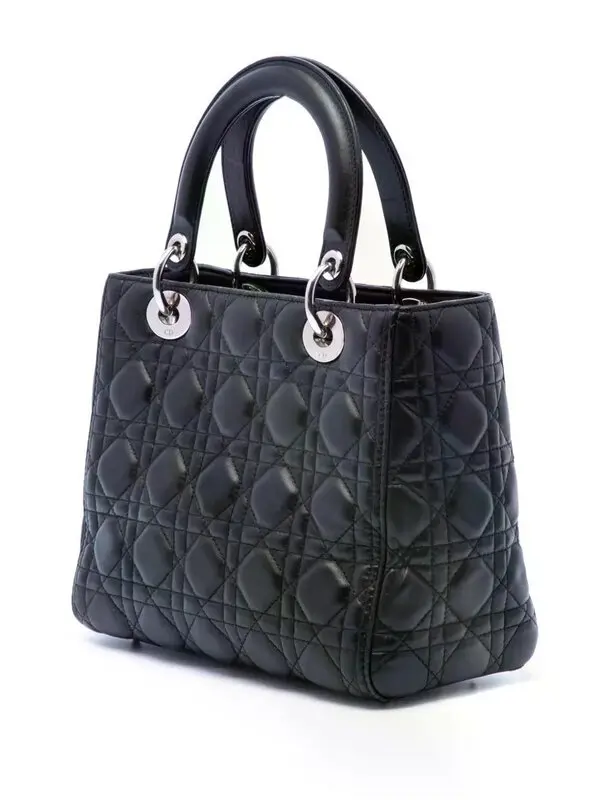 Dior Lambskin Cannage Lady Satchel - Black