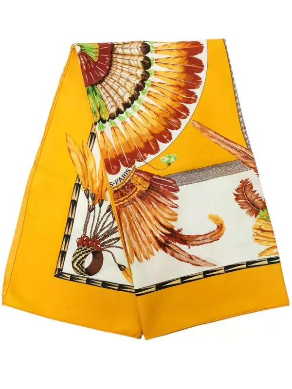 Hermès 1988 Brazil Silk Scarf 90 Scarves - Yellow