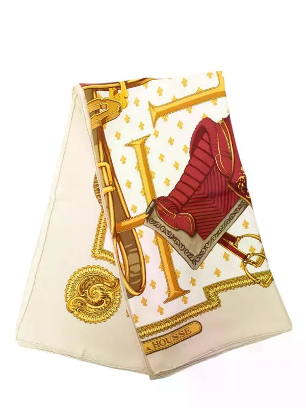 Hermès 1967-1968 Selles A Housse Silk Scarf 90 Scarves - White