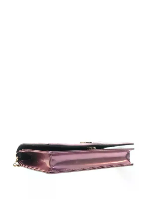 Dior Metallic Patent Microcannage Diorama Wallet On Chain Crossbody Bag
