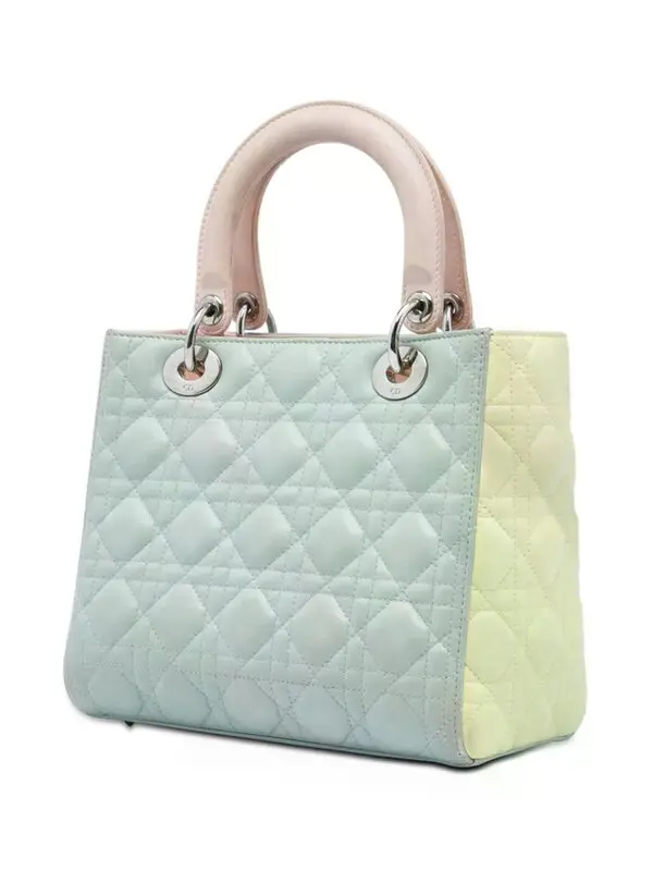 Dior Lambskin Cannage Lady Satchel - Green