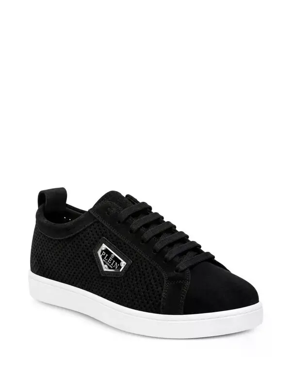 Philipp Plein Perforated Suede Low-top Sneakers - Black