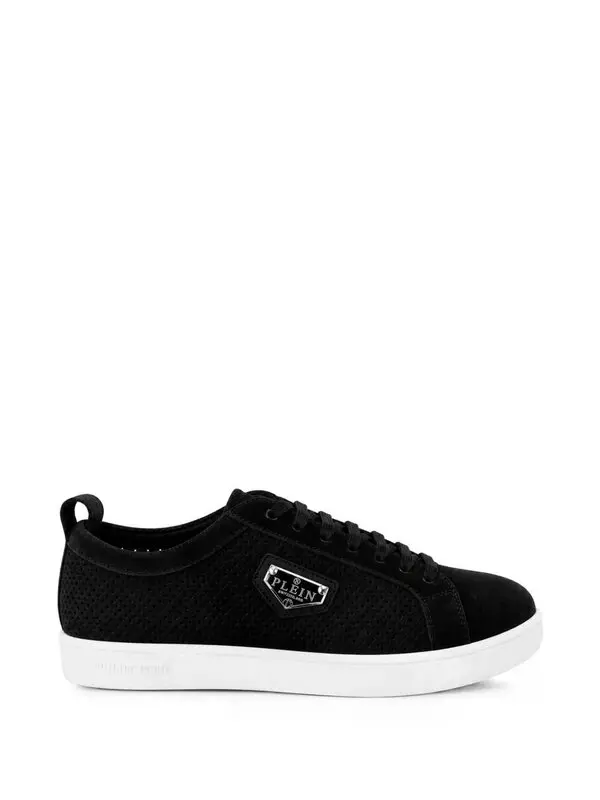 Philipp Plein Perforated Suede Low-top Sneakers - Black
