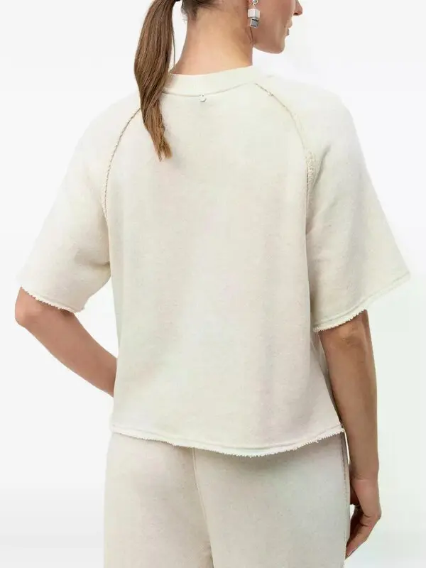 BOSS Raw-edge Raglan-sleeve T-shirt - White