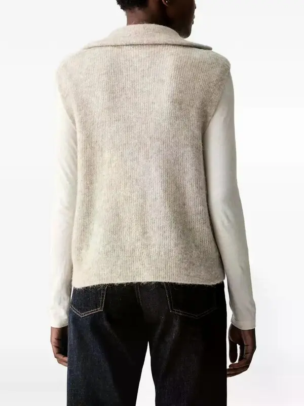 MOS MOSH Knitted Quarter-zip Vest