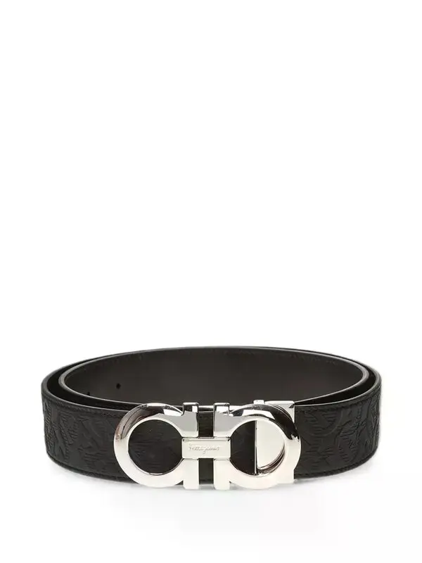 FERRAGAMO Gancini Embossed Belt - Black