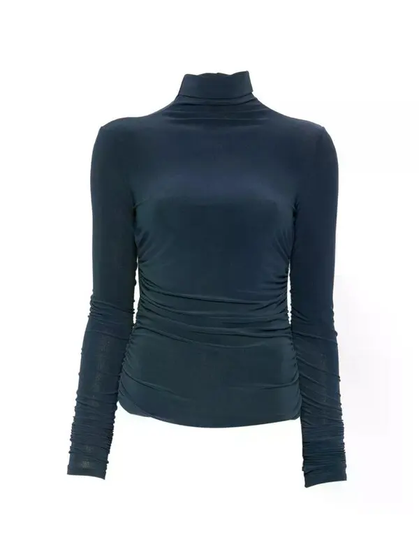 Patrizia Pepe Draped Roll-neck Top - Blue