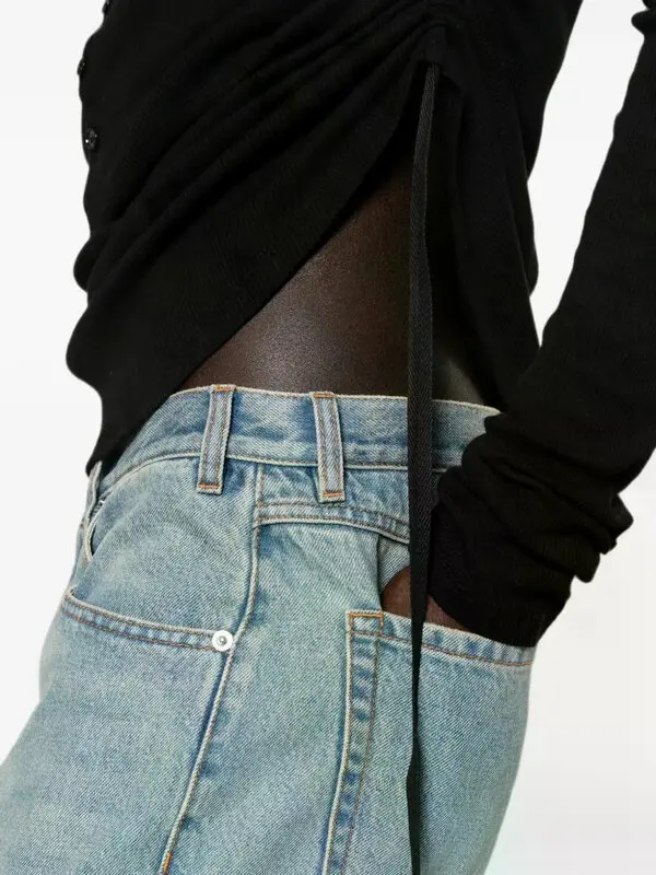 ANN DEMEULEMEESTER Ruched-detail Button-up Sweater