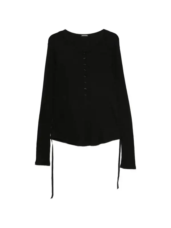ANN DEMEULEMEESTER Ruched Detail Button-up Sweater - Black