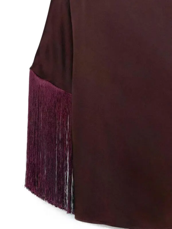 Antonelli Firenze Fringe-trimmed Long-sleeve Blouse - Purple