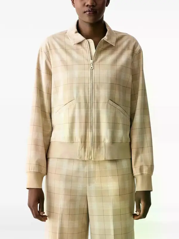 MOS MOSH Mmkira Chels Check-pattern Zip-up Jacket - Neutrals