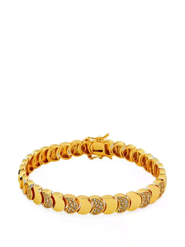 LADY D WORLD Crystal-embellished Moon Bracelet - Gold
