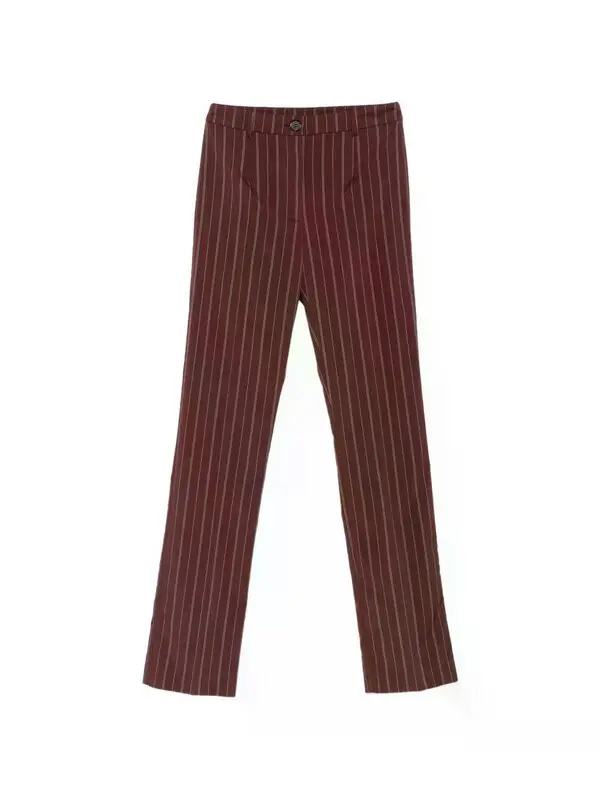 Patrizia Pepe Pinstripe Tailored Trousers - Brown