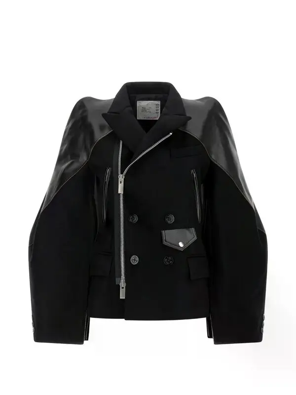 Sacai Sculptural-shoulder Melton-wool Jacket