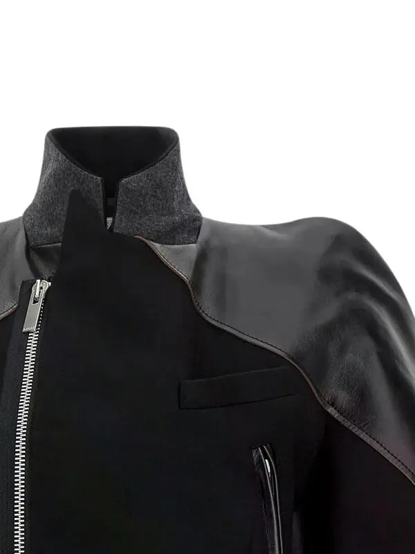 Sacai Sculptural Shoulder Melton Wool Jacket