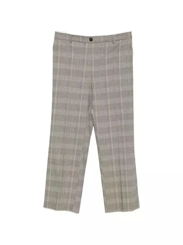 Patrizia Pepe Checked Oversized-waist Trousers - Grey
