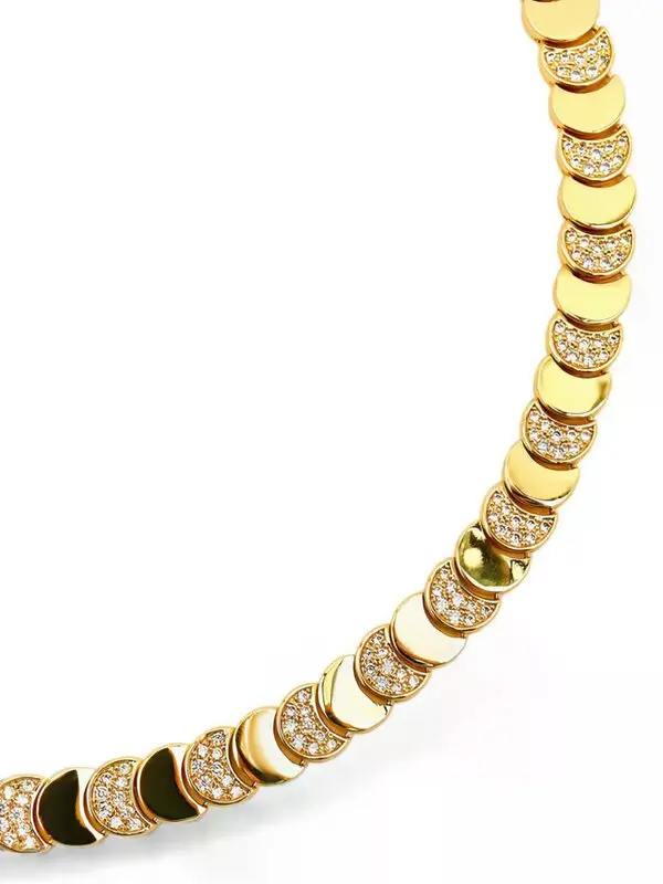 LADY D WORLD Lunar Glow Crystal-embellished Crescent-link Necklace
