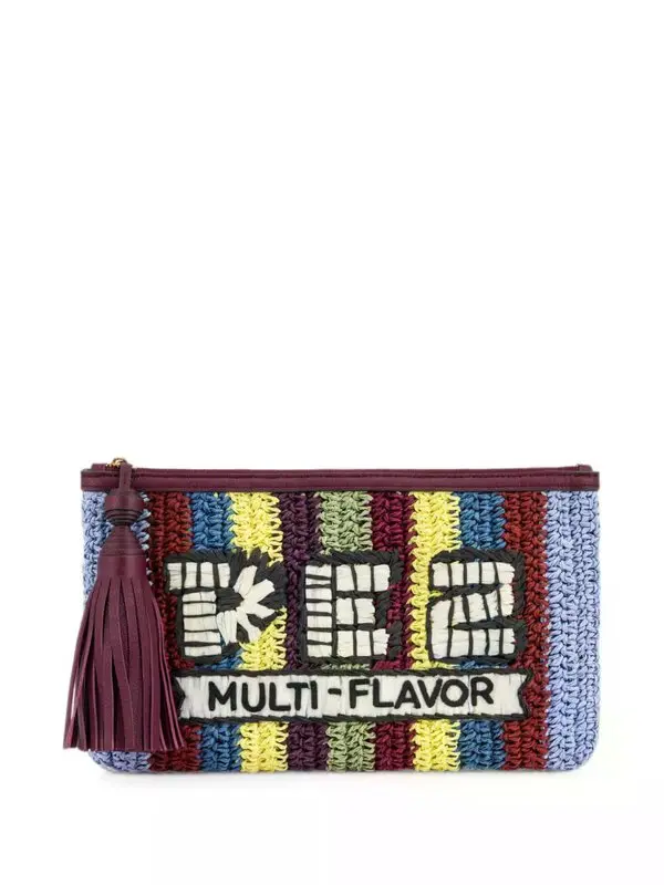 ANYA HINDMARCH Pez Raffia Clutch Bag