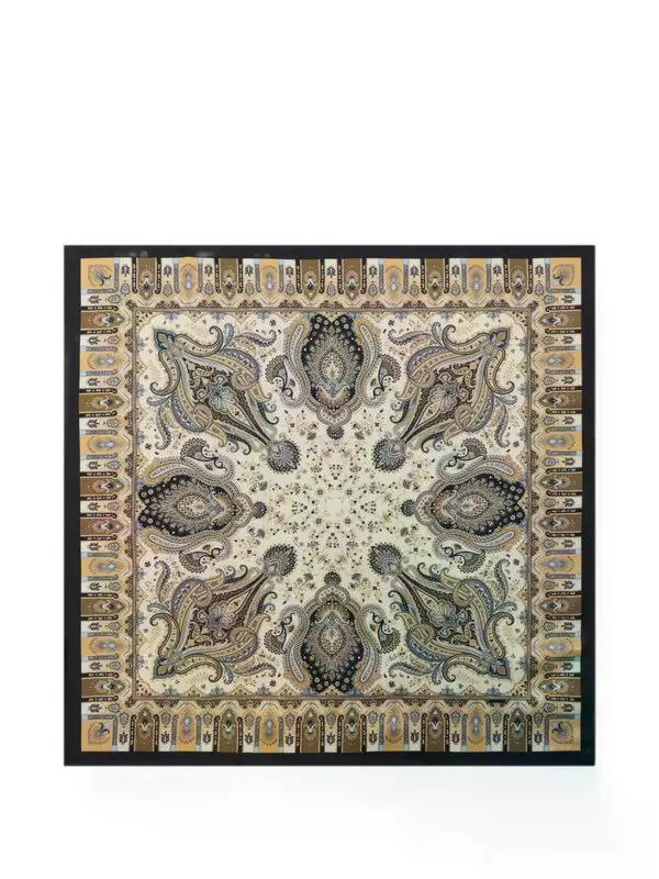 Etro Silk Twill Scarf With Paisley Motif - Neutrals