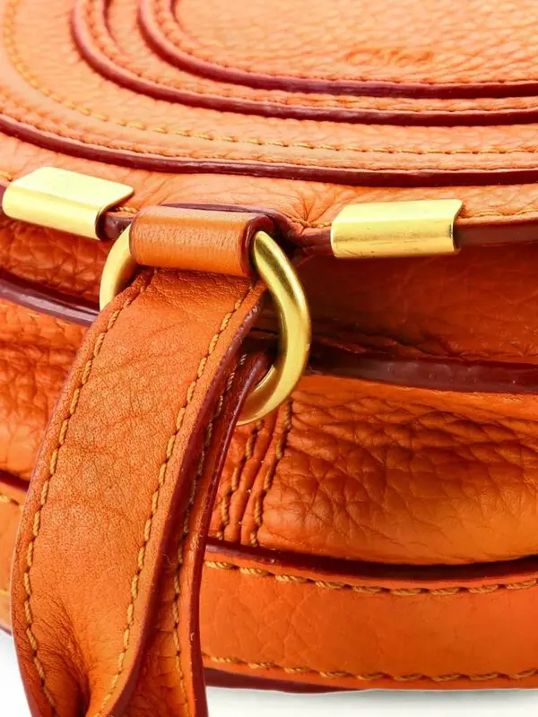 Chloé Marcie Leather Mini Crossbody Bag - Orange