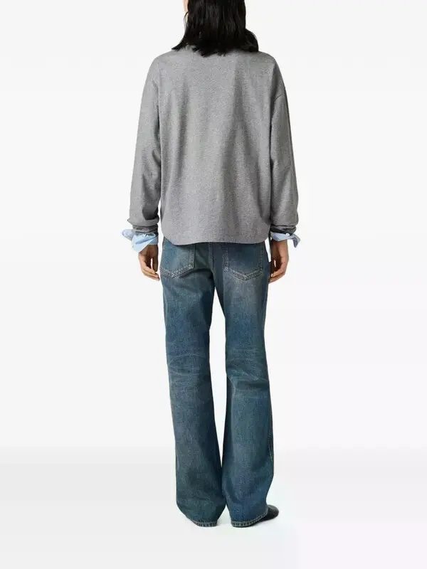 Miu Miu Logo Embroidered Faded Effect Jeans