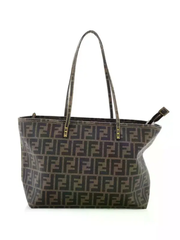 Fendi Roll Zucca Coated Canvas Medium Tote Bag