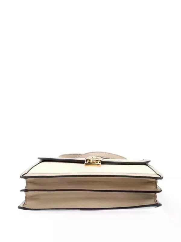 Gucci Ophidia Flap Top Handle Bag Gg Coated Canvas Small Satchel - Brown