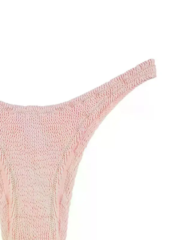 REINA OLGA Ginny Crinkled-finish Bikini Bottoms - Pink