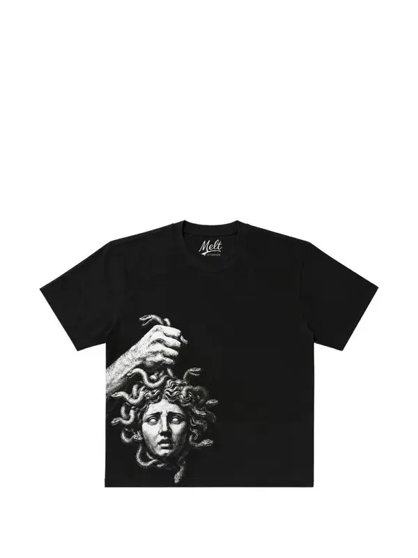 MELT Graphic-print Cotton T-shirt - Black