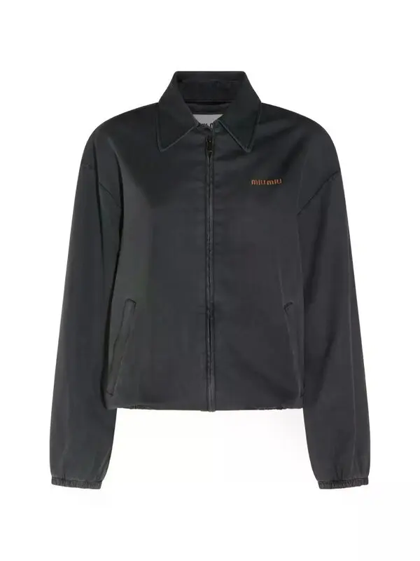 Miu Miu Logo-embroidered Zip-up Jacket