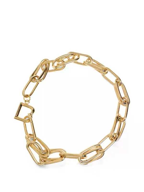 Balenciaga B Link Logo-letter Necklace - Gold