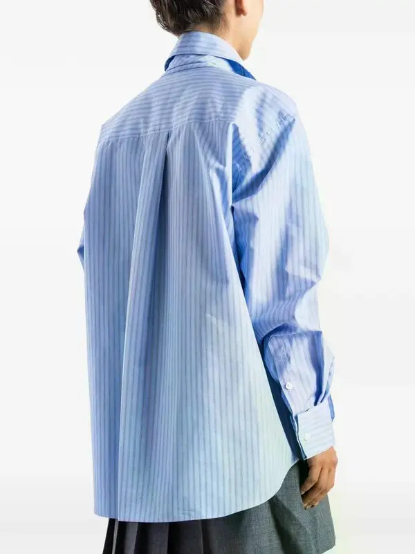 Sacai Striped Tie-neck Shirt