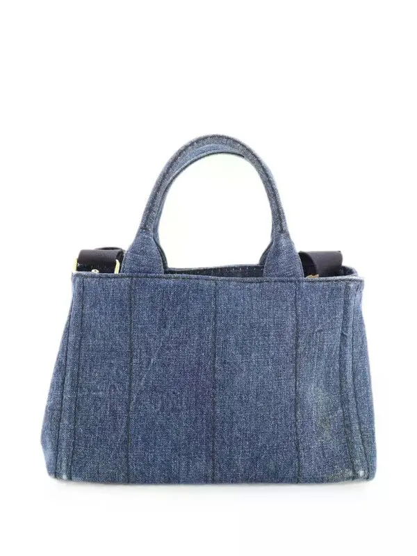 Prada Canapa Convertible Denim Mini Tote Bag