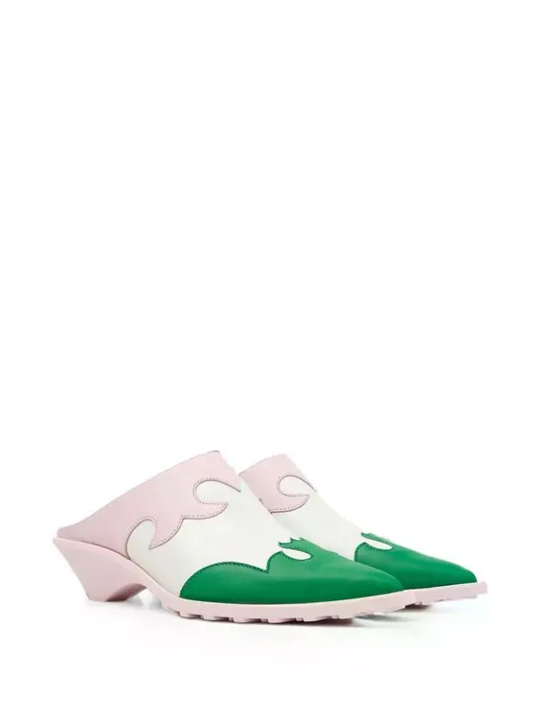 Camper Anita Panelled Leather Mules - Pink