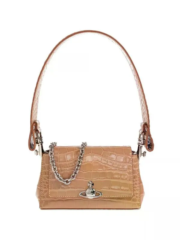 VIVIENNE WESTWOOD Hazel Croc-effect Mini Tote Bag - Brown