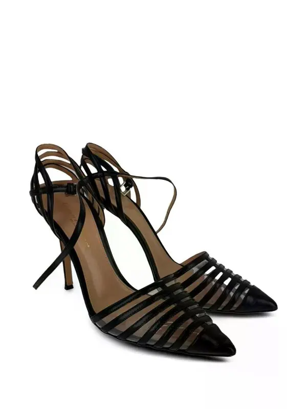 GIANVITO ROSSI Caged Ankle-strap Pumps - Black