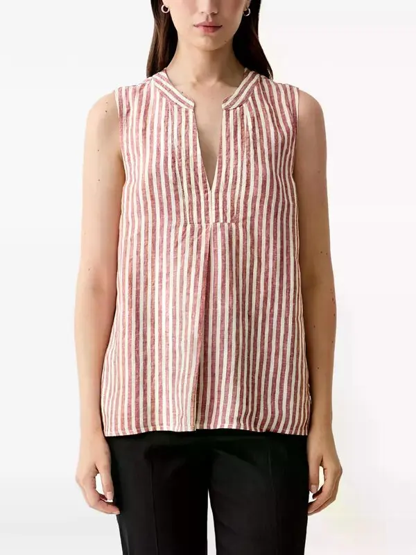 PEDRO DEL HIERRO Vertical-stripe Sleeveless Top - Red