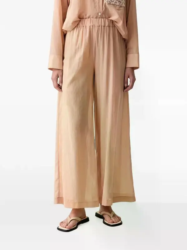 VICOLO Crochet-detail Elasticated-waist Trousers - Pink