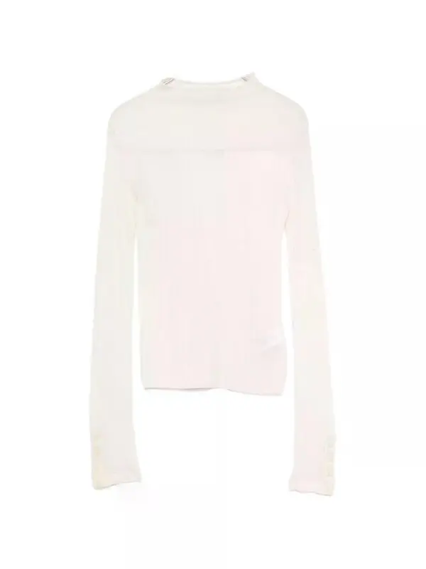 Patrizia Pepe Ribbed Funnel-neck Knit