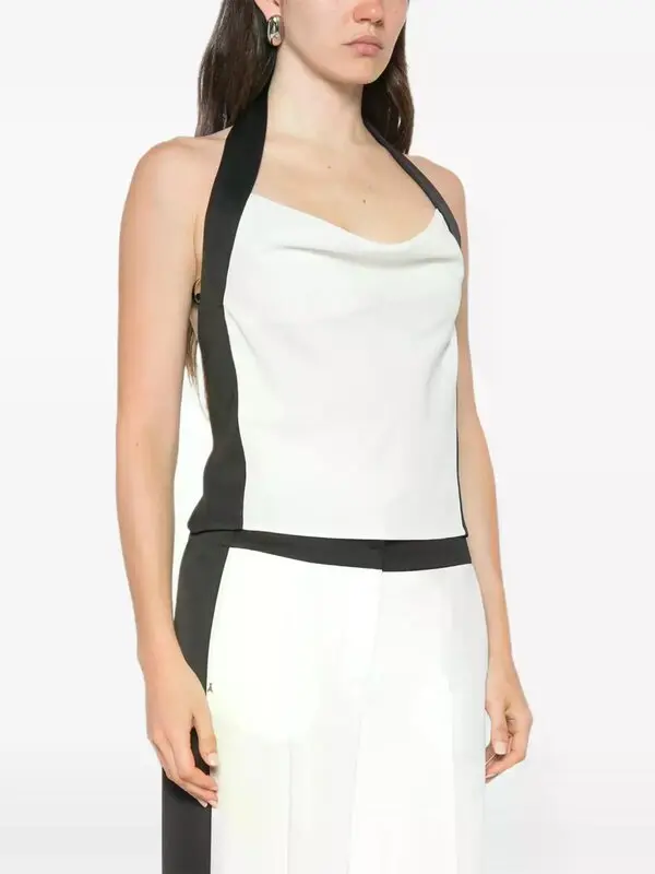 Patrizia Pepe Backless Halterneck Top - White