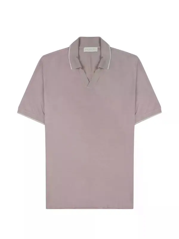 LUIGI GENTILE Tipped-trim V-neck T-shirt - Pink