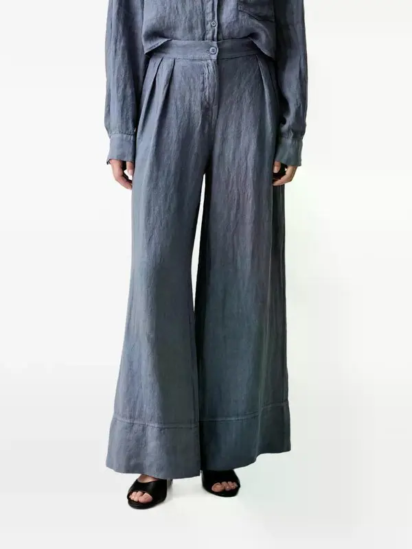 VICOLO Pleated-detailing Wide-leg Trousers - Blue