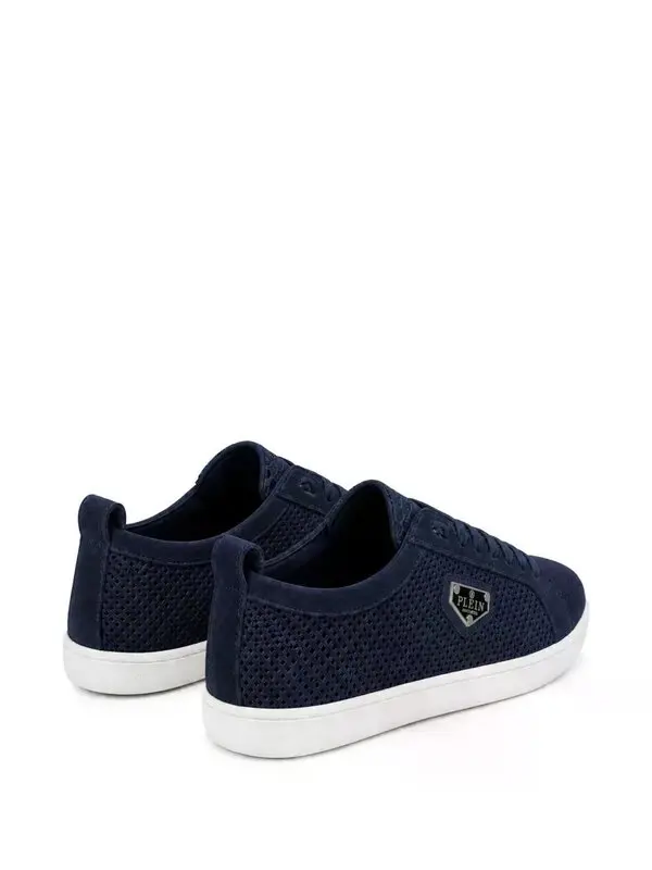 Philipp Plein Perforated Suede Low-top Sneakers - Blue