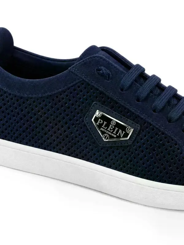 Philipp Plein Perforated Suede Low-top Sneakers - Blue