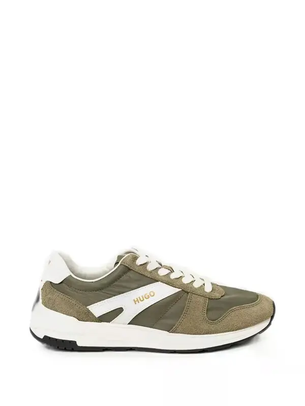 Hugo Go3_nymf Sneakers With Suede Trim And Logo Details - Green