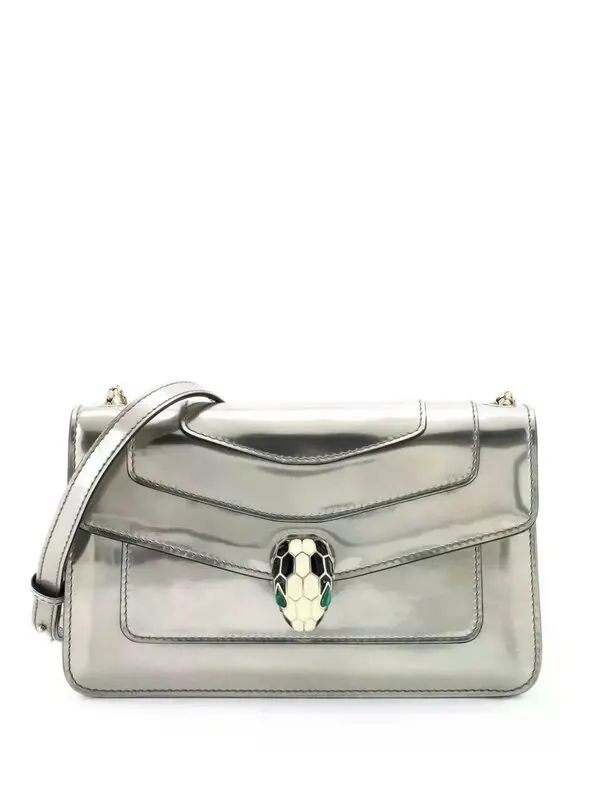 BVLGARI Serpenti Forever Patent Small Shoulder Bag - Metallic