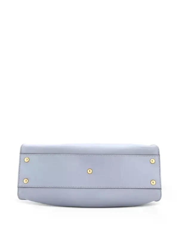 Fendi Peekaboo Rigid Leather Regular Satchel - Blue