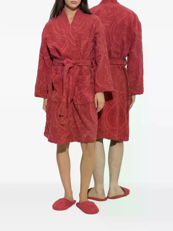 Etro Paisley-jacquard Bathrobe - Red