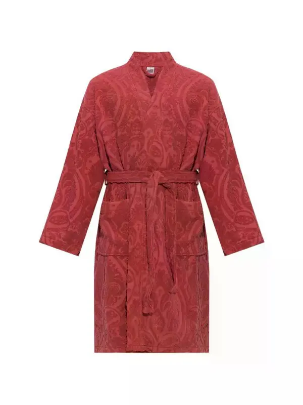 Etro Paisley-jacquard Bathrobe - Red